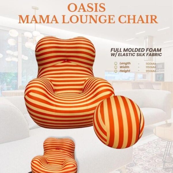 Oasis Mama Chair Lounge (Orange Stripes, Black Stripes, Full Black ...